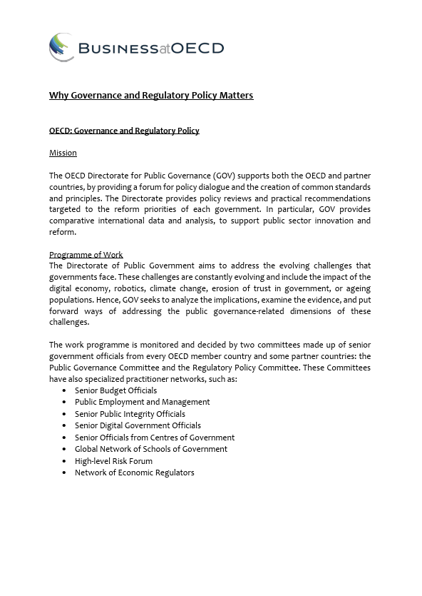 Governance and Regulatory Policy Committee